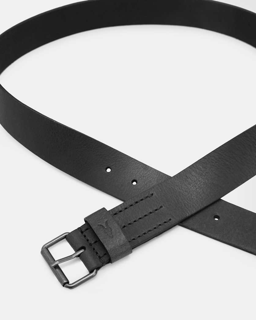 Dunston Leather Embossed Belt Brown | ALLSAINTS US